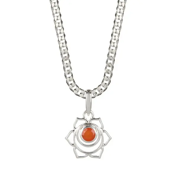 CHARLOTTE'S WEB JEWELLERY Silver / Orange Sacral Chakra Silver Necklace Carnelian - Silver/orange