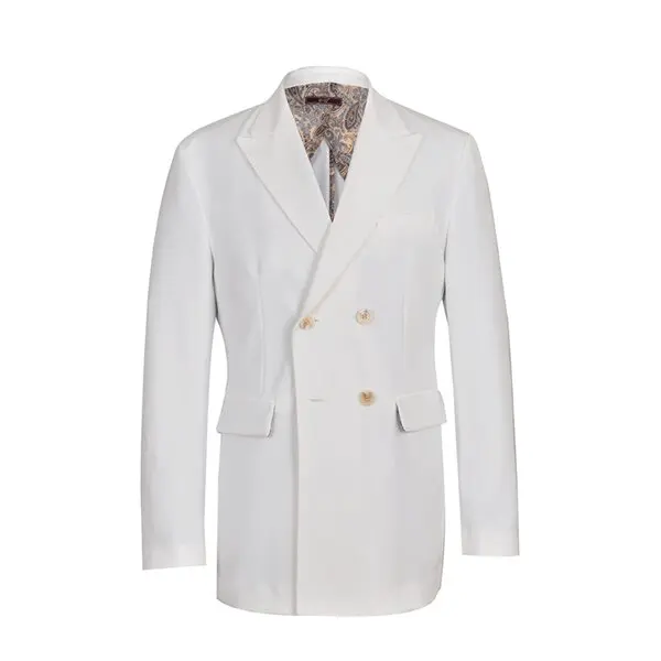 DAVID WEJ Ashford Relaxed Double-breasted Blazer - White