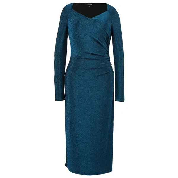 SMART AND JOY Fitted Jersey Rush Side Dress - Blue