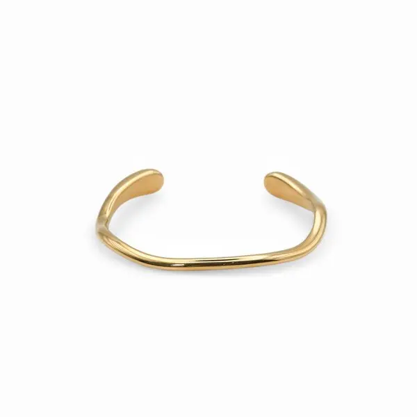 MISS CECILIA Fluid Curve Cuff Bangle Bracelet - Gold