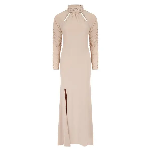 CELESTINE & MAE Neutrals Celosia Midaxi Dress In Vanilla Cream - White/yellow