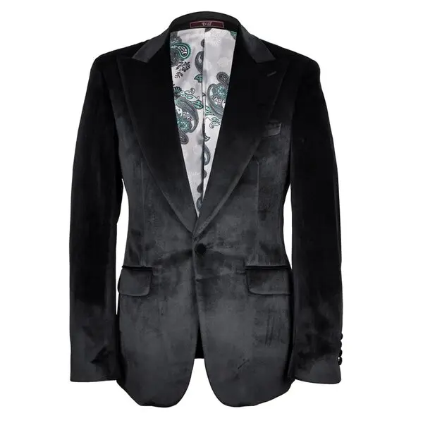 DAVID WEJ Maison Velvet Blazer - Black