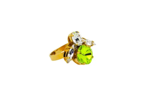 VICKISARGE The Bee Ring In Gold - Green