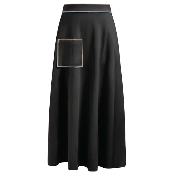 ROCH PEREL Coloured Trim Pocket Skirt - Black