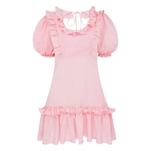 LISA THE LABEL Cafe Society Plumsy Short Dress - Pink