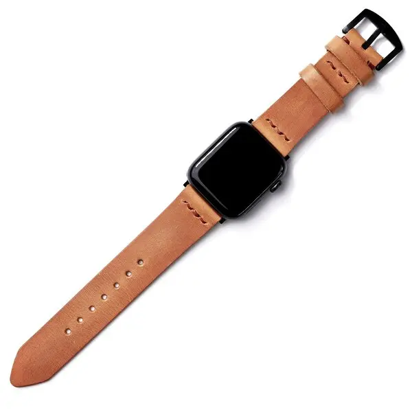 ROARCRAFT Neutrals / Apple Watch Leather Band Mustard - Orange
