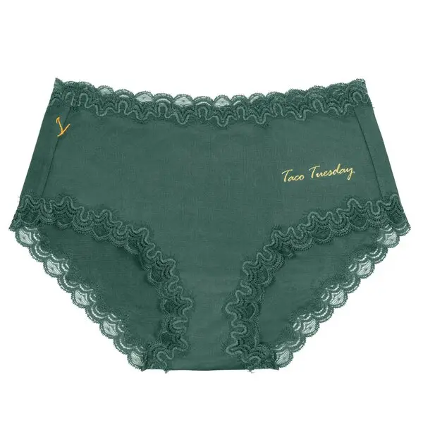 Uwila Warrior Soft Silk Days Of The Week Briefs Taco Tuesday- Smoke Pine - Green