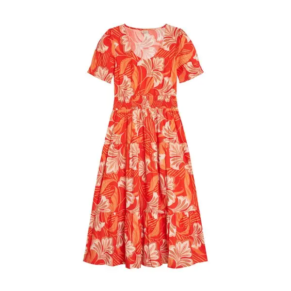 INARA Molokai Sunset Cotton Dress - Orange