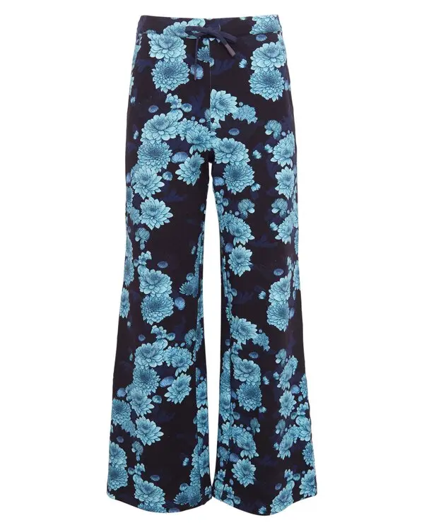 LORDS OF HARLECH Paige Serious Floral Knit Pant Navy - Blue