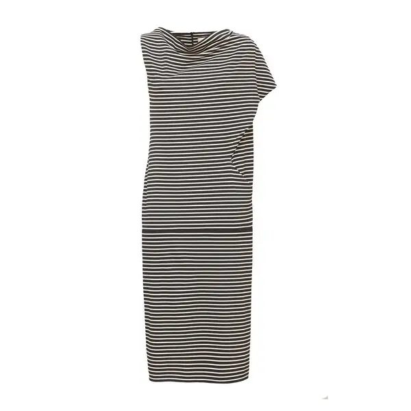 JULIA ALLERT Black / White Casual Relaxed Fit Dress With Stripes - Black/white