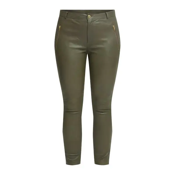 ZOEY Lucille Leather Pants Olive