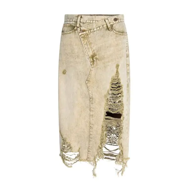 CIRCULAR PATH Neutrals / Cross Over Midi Skirt Sand
