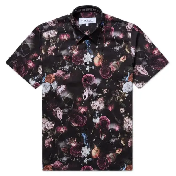 BLAKE MILL Dark Bloom Short Sleeve Shirt - Black