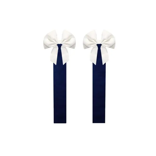 NUR KARAATA Lily Throne Navy Gloves - Blue