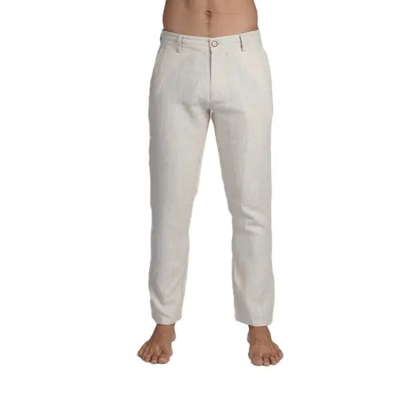 EIGHT X Neutrals 100% Linen Slim Fit Pants - Beige