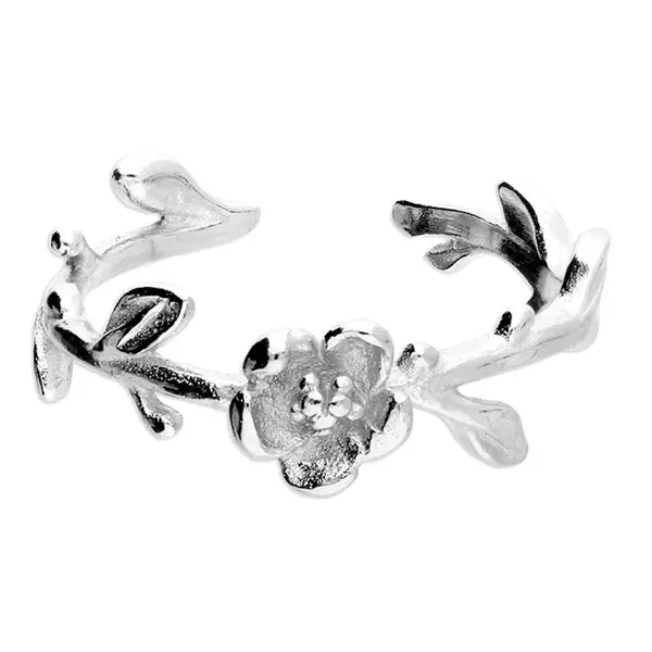 KAIZARIN Sterling Flower Toe Ring - Silver