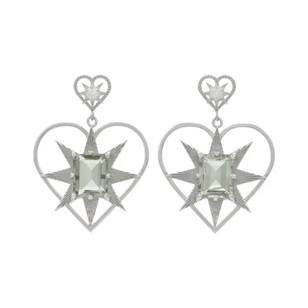ZOË & MORGAN Shining Heart Earrings - Silver