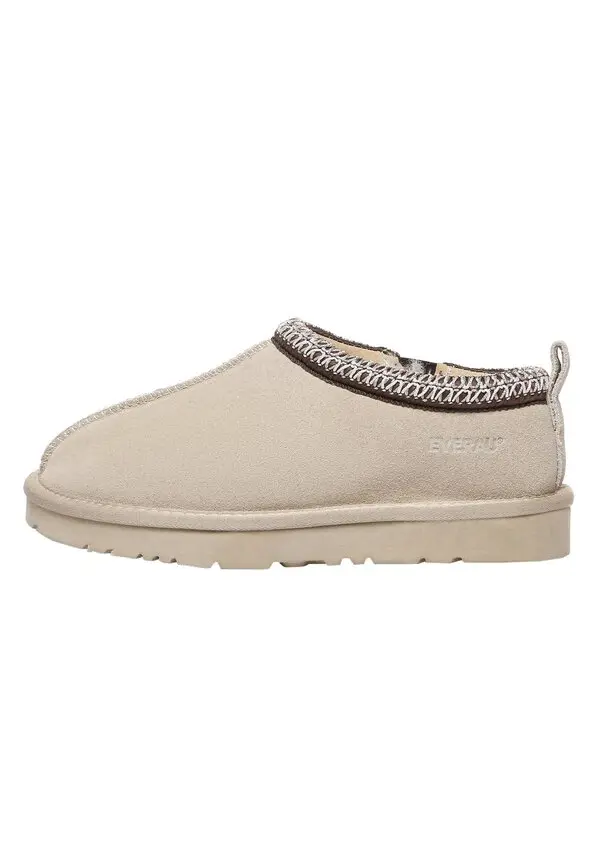 EVERAU AUSTRALIA Neutrals Wigeon Leather Slippers In Sand - Black