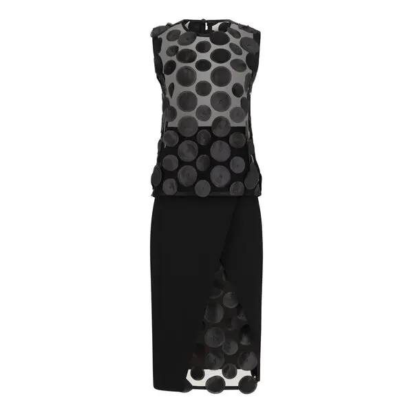 CLOTHES BY LOCKER ROOM Appliqué-detailed Mesh Top & Pencil Skirt Co-ord Set - Black