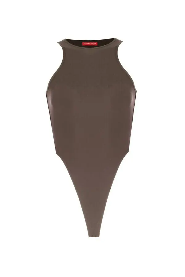 NO'DESIGN Back Cut-out Khaki Bodysuit - Green