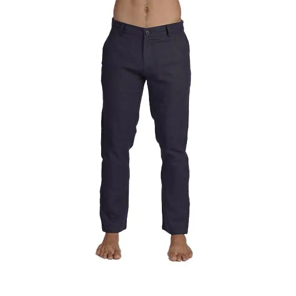 EIGHT X 100% Linen Slim Fit Pants Navy - Blue
