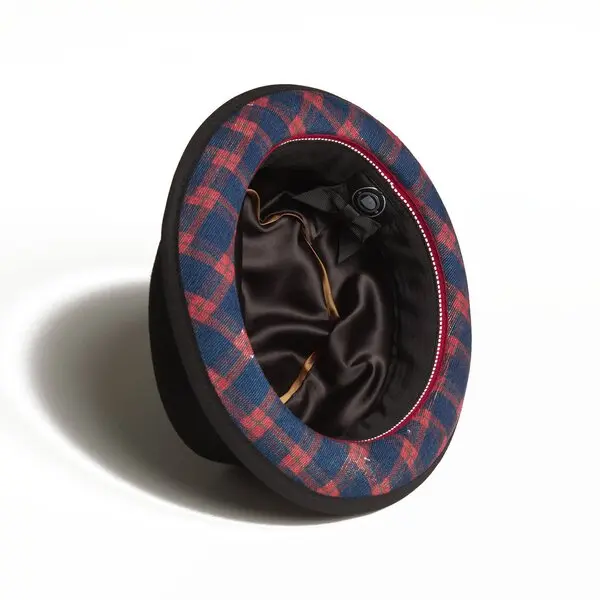 DASMARCA HATS Bruno Felt Porkpie Hat With Retro Stripe Appliqu - Black
