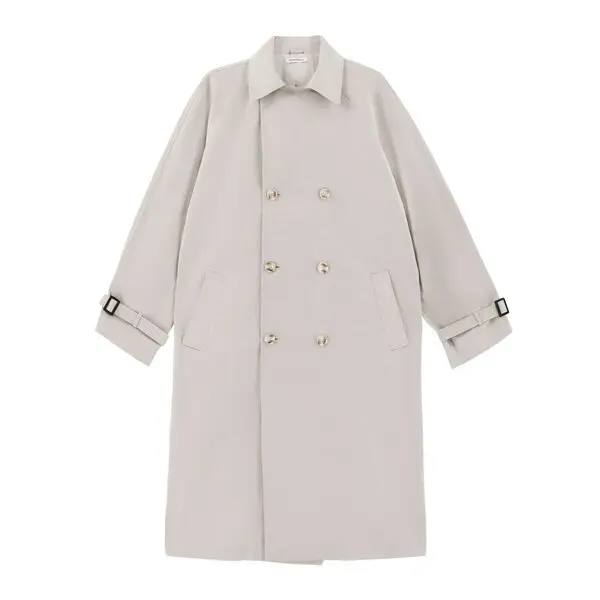 SAINT ONE CO. Neutrals Idols Trench Coat Stone X Onyx - Black