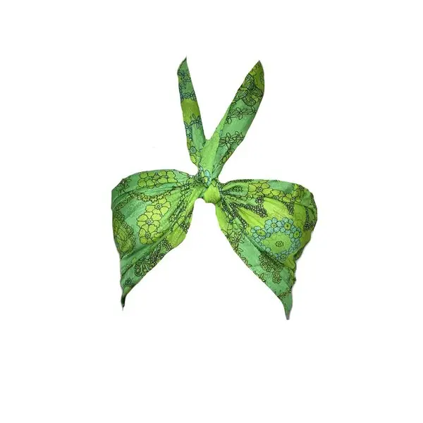 INTROVERTIE VIENNA Bari Neck Tie Bralette Lime Bloom - Green
