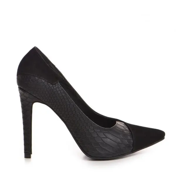 THE 5TH ELEMENT Selma Print & Suede Stiletto Pumps - Black