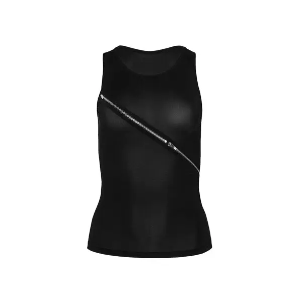 LUNATIC FEMME Zip Tease Sheer Zipper Tank