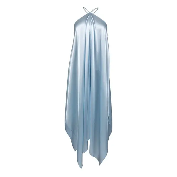 SASHA LA MER Alexandra Silk Dress, Color Sky - Blue