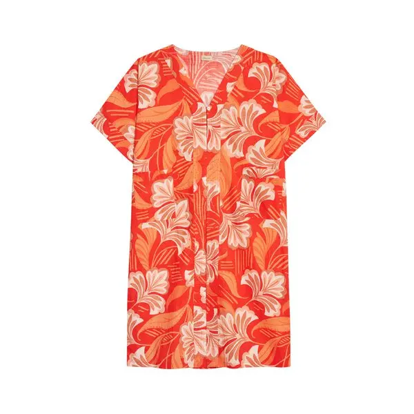 INARA Molokai Sunset Cotton Kimono - Orange