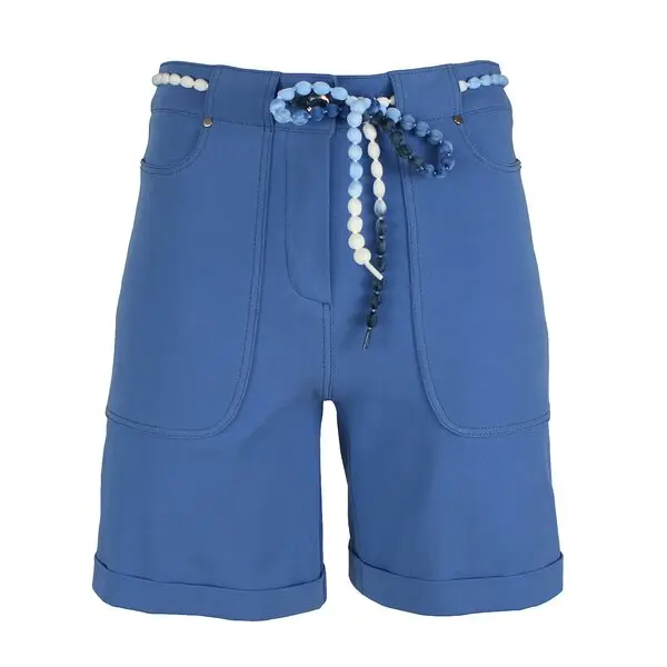 LALIPOP DESIGN High-waisted Stretch Cotton Indigo Shorts - Blue