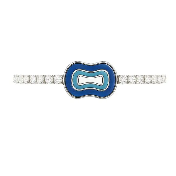 MAISON DE GALA Abstract Evil Eye Bracelet - Silver/blue