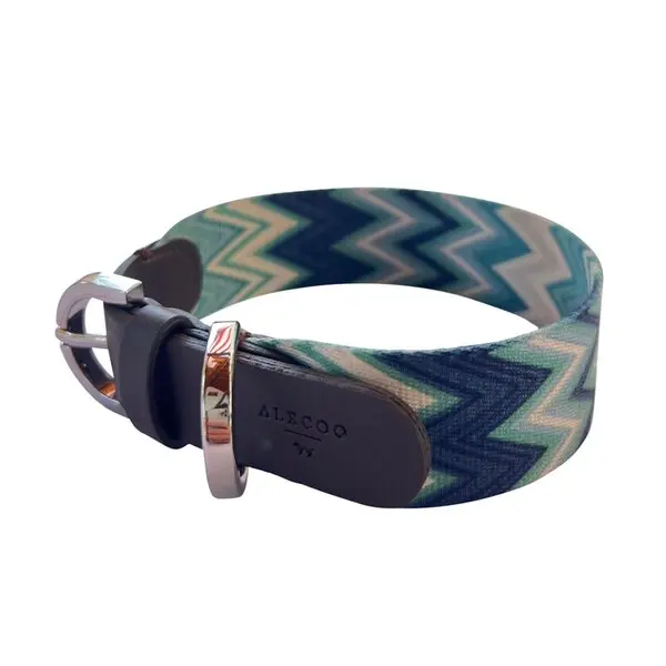ALECOO Chevron Dog Collar Azure - Blue