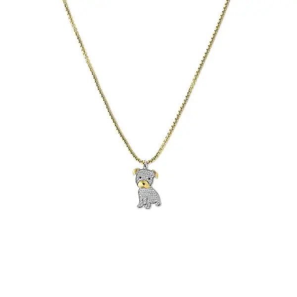 CLOUD HAVEN Mini Cz Pit Bull Pendant Necklace - Gold