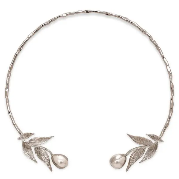 DHWANI BANSAL Reva Choker With Baroque Pearls - Silver