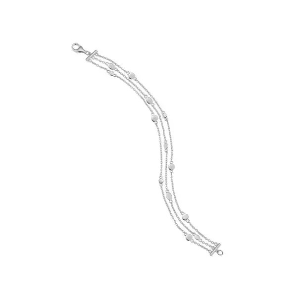 VANCHI Simone Triple Chain Layered Bracelet - Silver