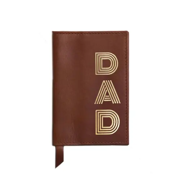 VIDA VIDA Classic Dark Leather Passport Cover- For Dads - Brown