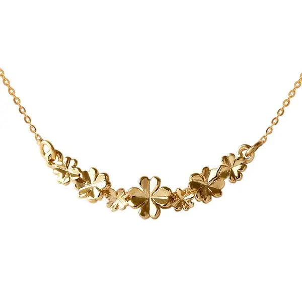 LEE RENEE Lucky Clover Bar Necklace - Gold