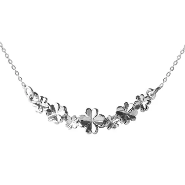 LEE RENEE Lucky Clover Bar Necklace - Silver