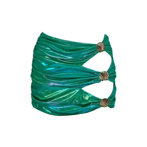AULALA PARIS The Ocean Glamour Shiny Cocktail Mini Skirt Oceanic - Green