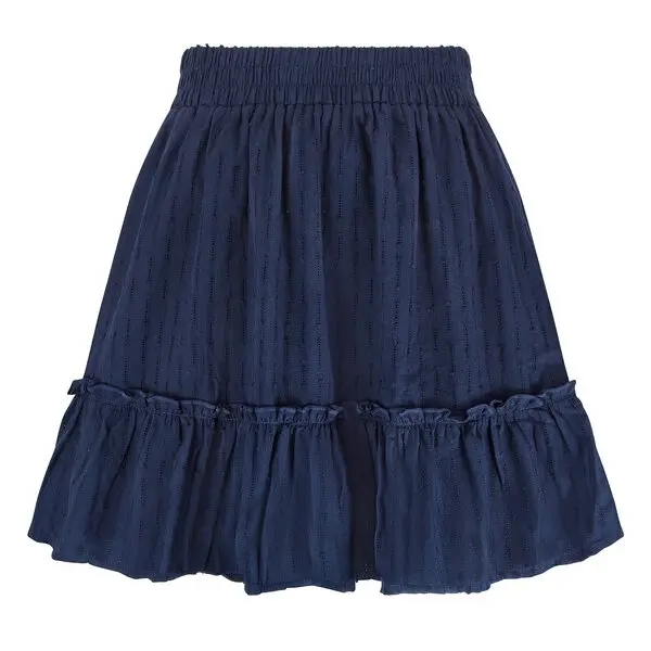 LULA-RU Ida Cotton Skirt Navy - Blue