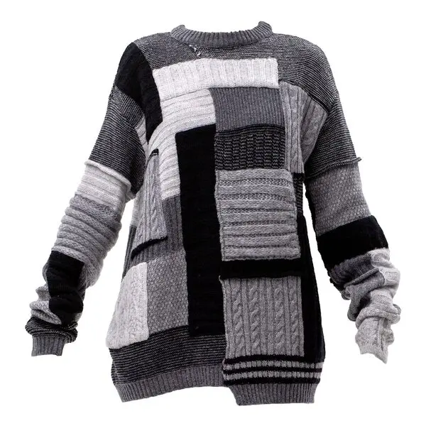 MAISON BOGOMIL Chunky Patchwork Sweater - Black