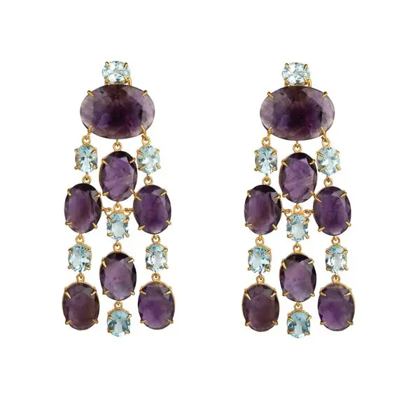 Bounkit Marysol Earrings Multicolor Pierced - Blue