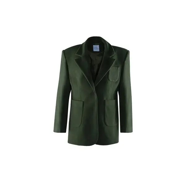 VESTIAIRE D'UN OISEAU LIBRE Kaki Cashmere Oversized Jacket - Green