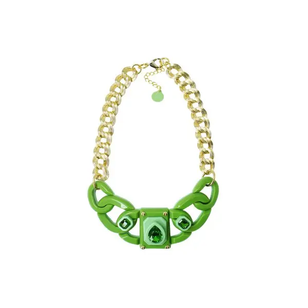 GISSA BICALHO Handmade Acrylic And Crystal Statement Necklace