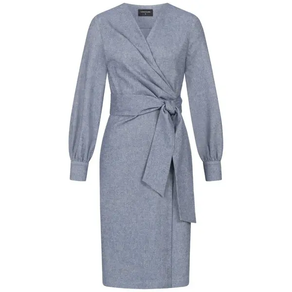 MARIANNA DÉRI Herringbone Wrap Dress