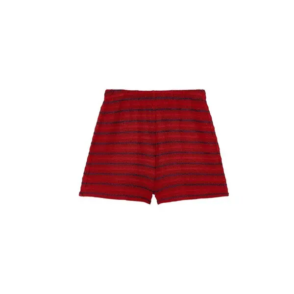 THISISU COLLECTION Solea Striped Knit Beachwear Shorts - Red
