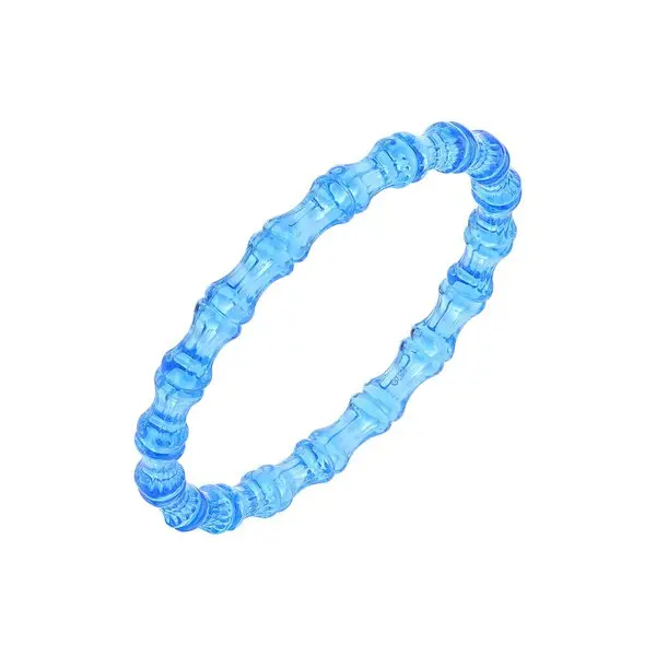 GOLD & HONEY Bamboo Lucite Slip On Bangle Bracelet - Blue